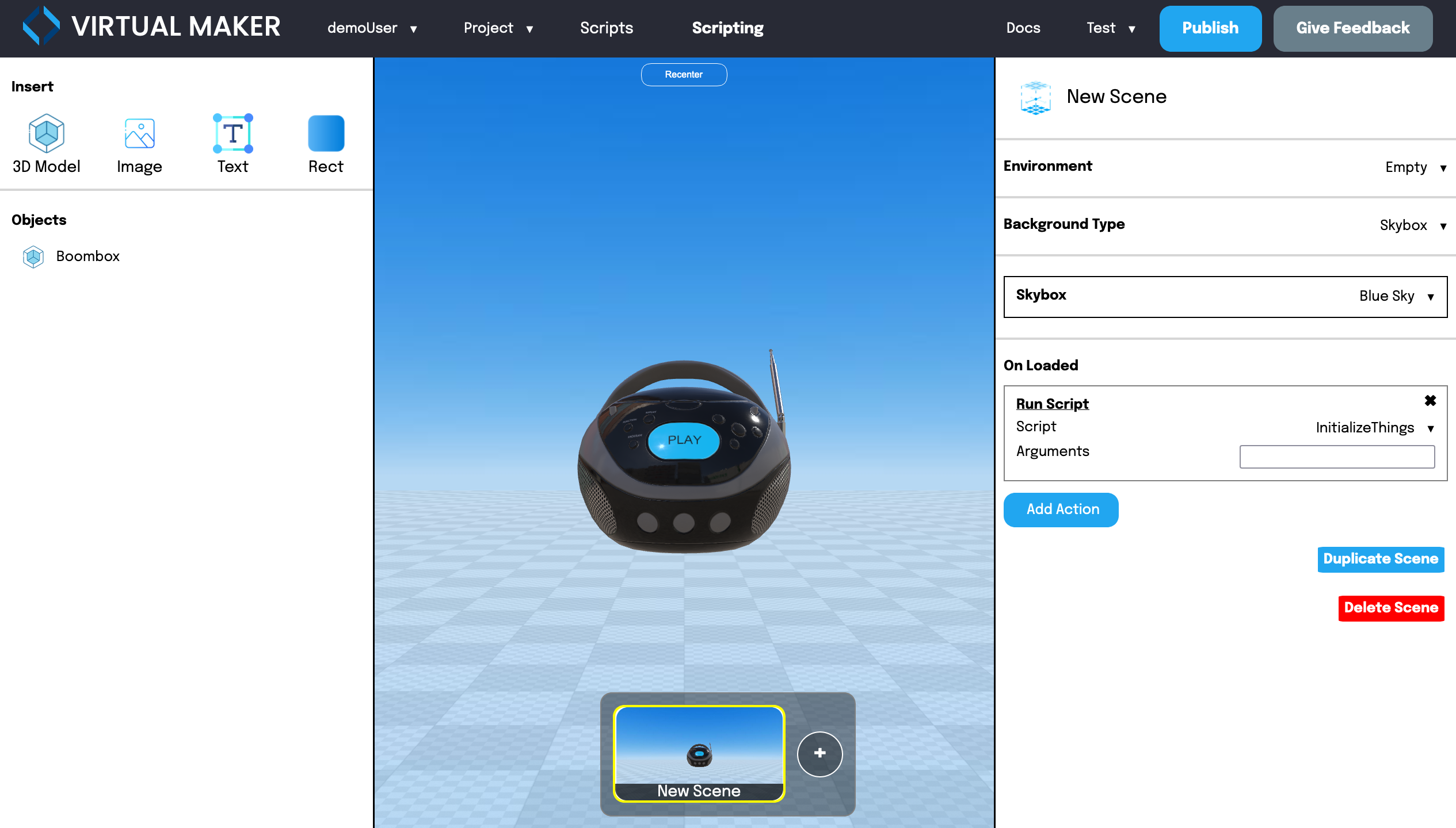 Virtual Maker - Make interactive 3D and VR scenes in your browser