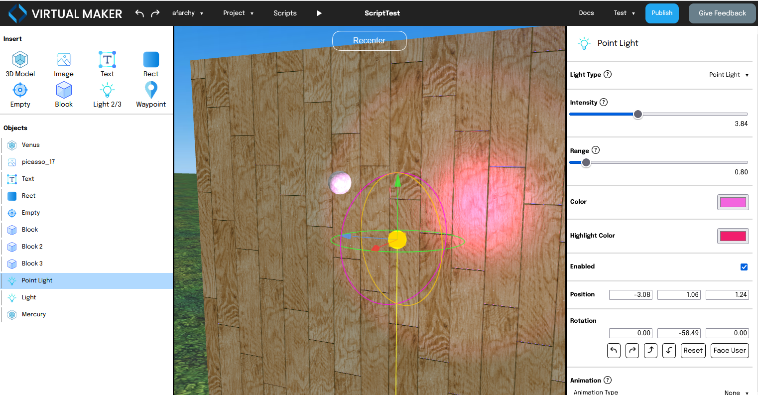 Virtual Maker - Make interactive 3D and VR scenes in your browser
