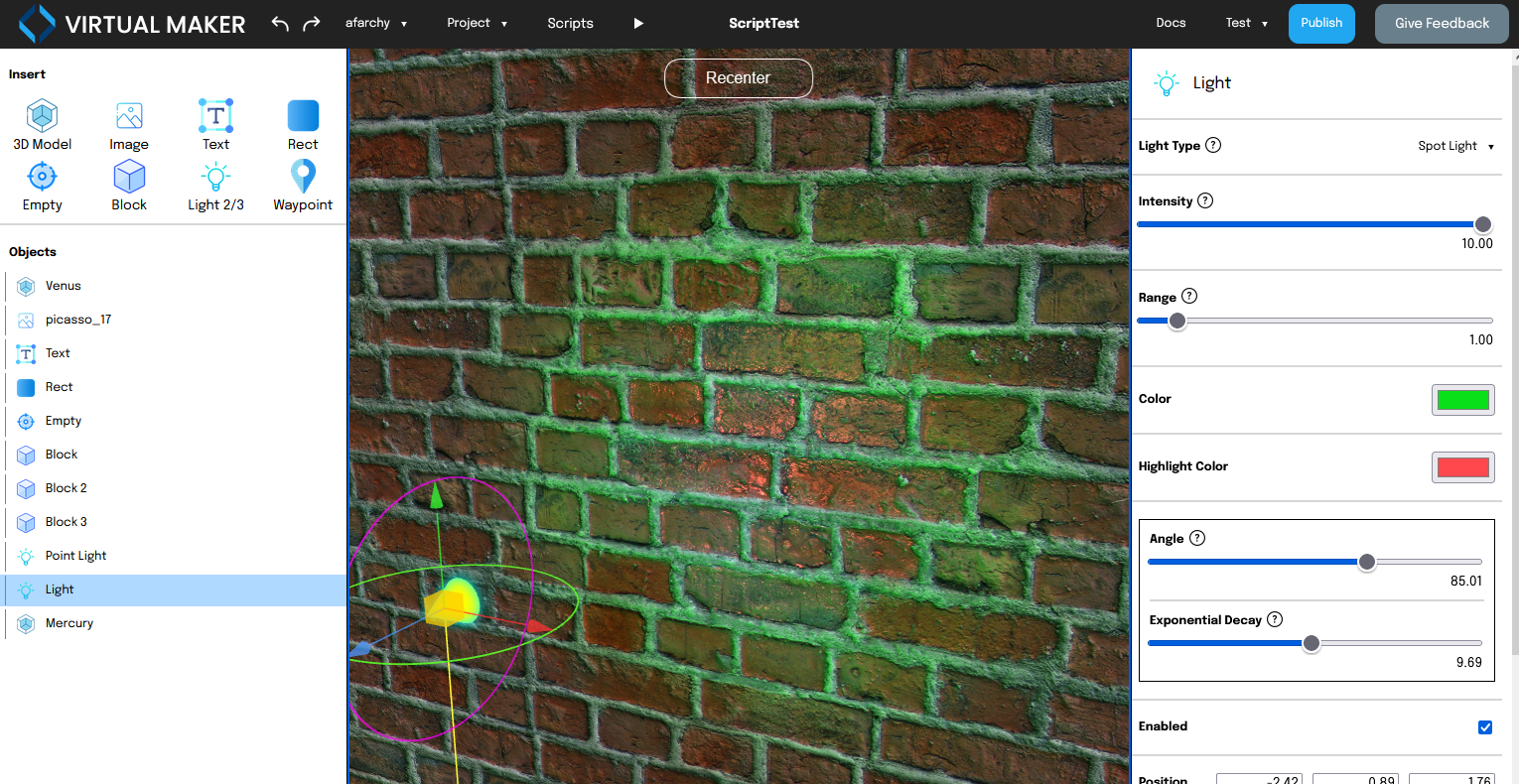 Virtual Maker - Make interactive 3D and VR scenes in your browser